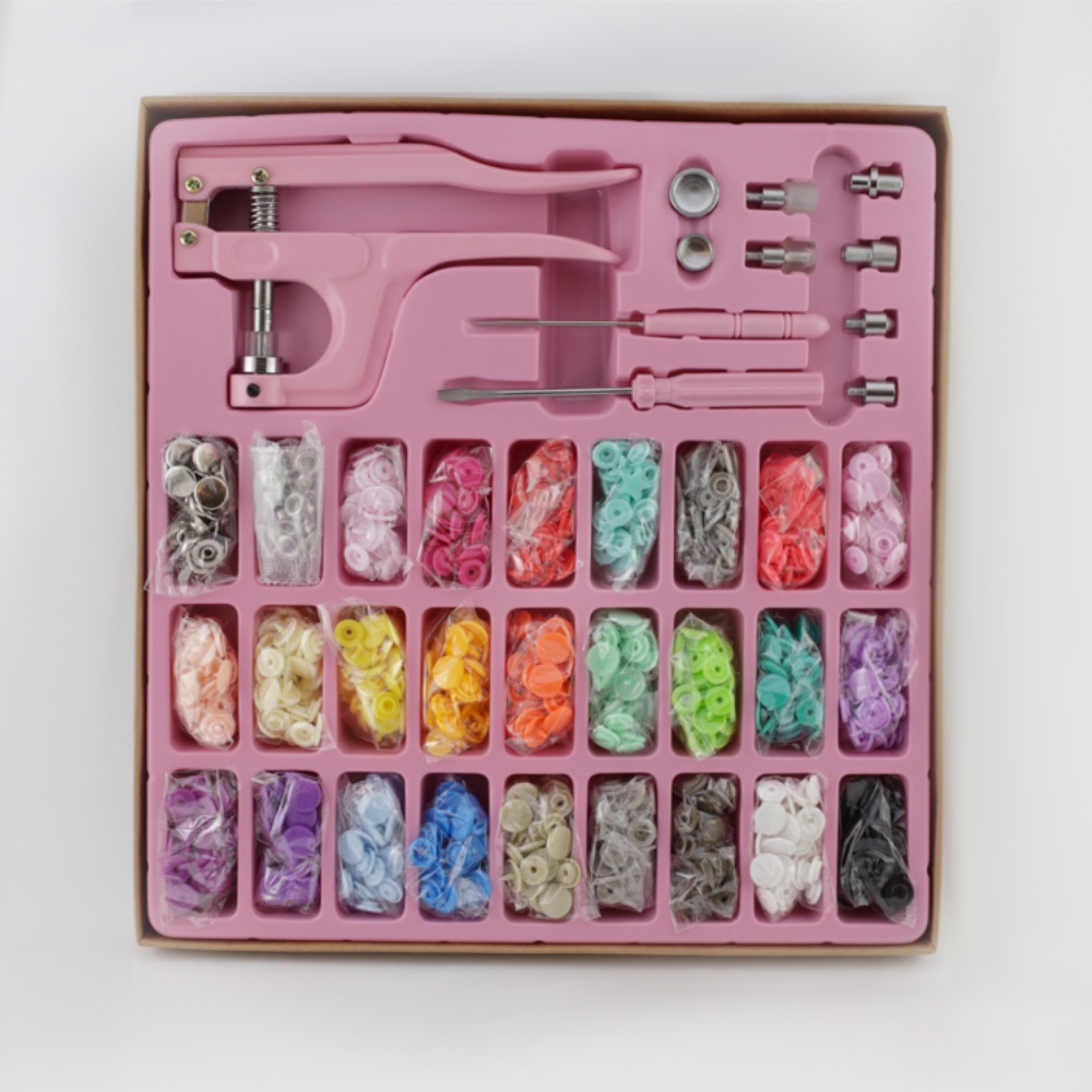 Kit Alicate Pressão Prega Botão Fitas Plástico Metal Ilhós Art Mak ...